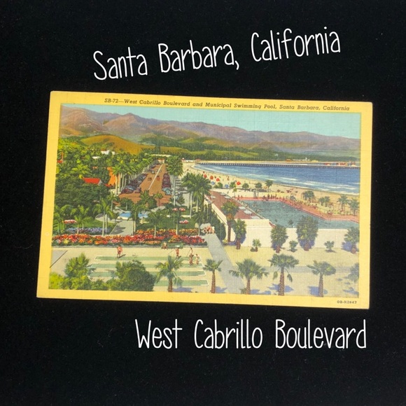 Vintage | Office | Vintage Santa Barbara Linen Postcard Art | Poshmark